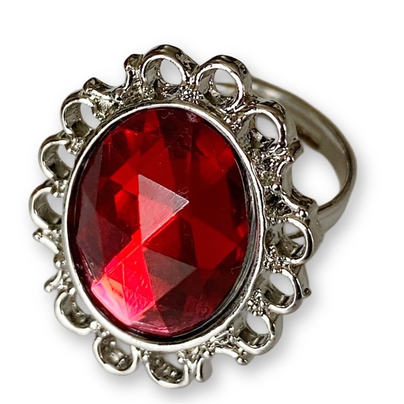 Vintage | Jewelry | Vintage Gothic Ruby Red Gemstone Adjustable Big ...